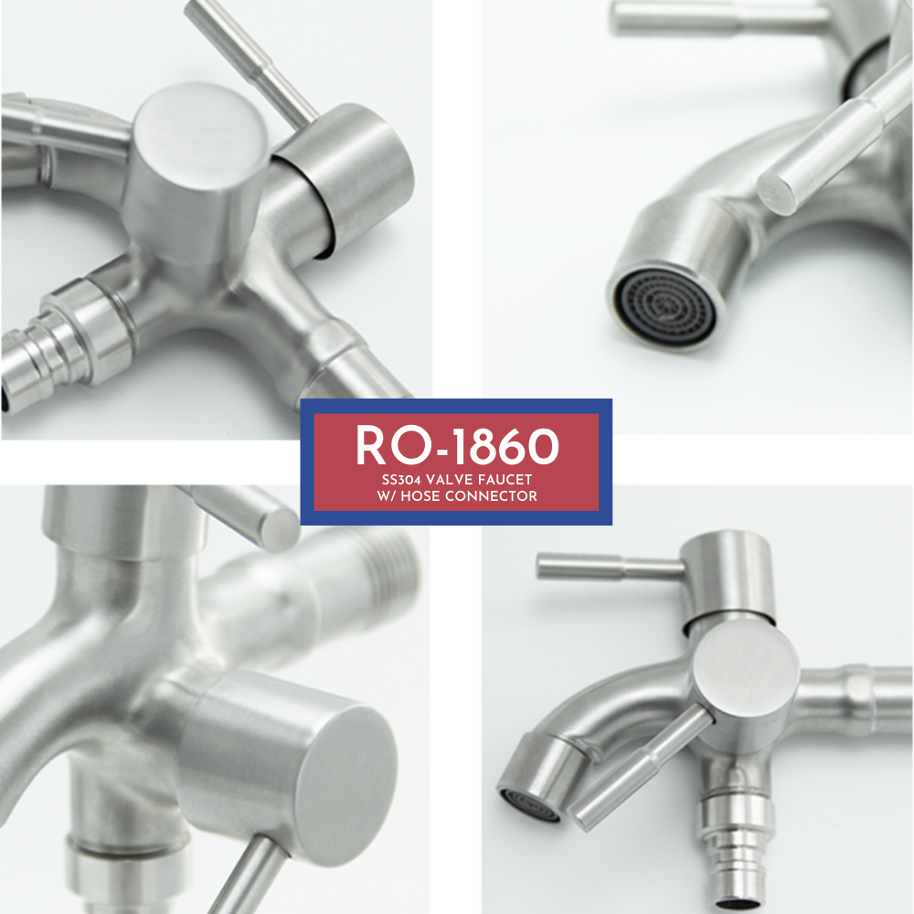 RO-1860 Rosco Pemium Stainless Steel Valve Faucet w/ Hose Connector, S ...