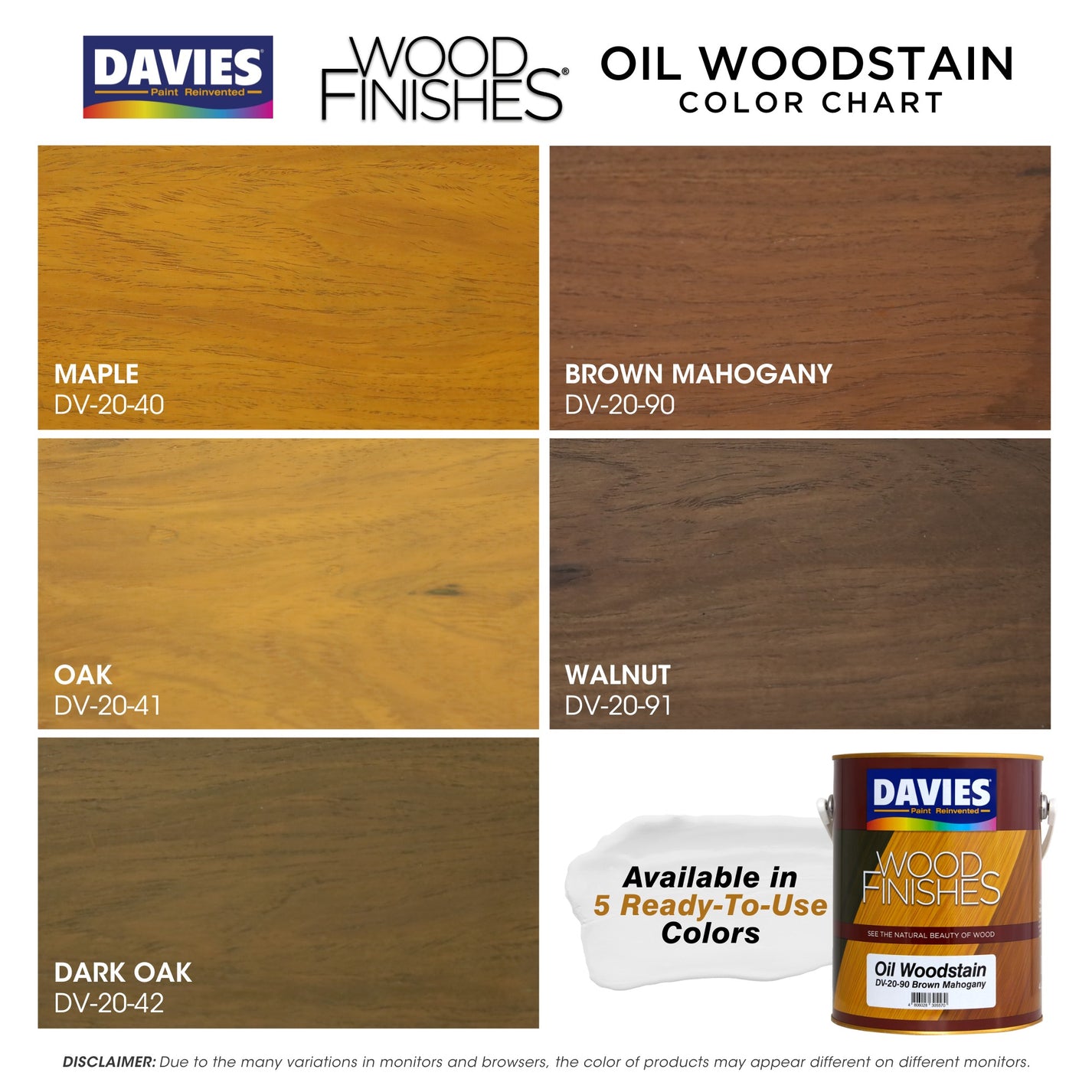 Davies Oil Woodstain® Wood Finishes – Evercoat Painting Supplies