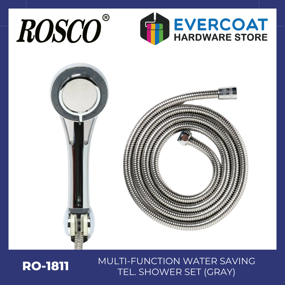 RO-1811 Rosco Multi-Function Water Saving Telephone Shower Set (Gray ...
