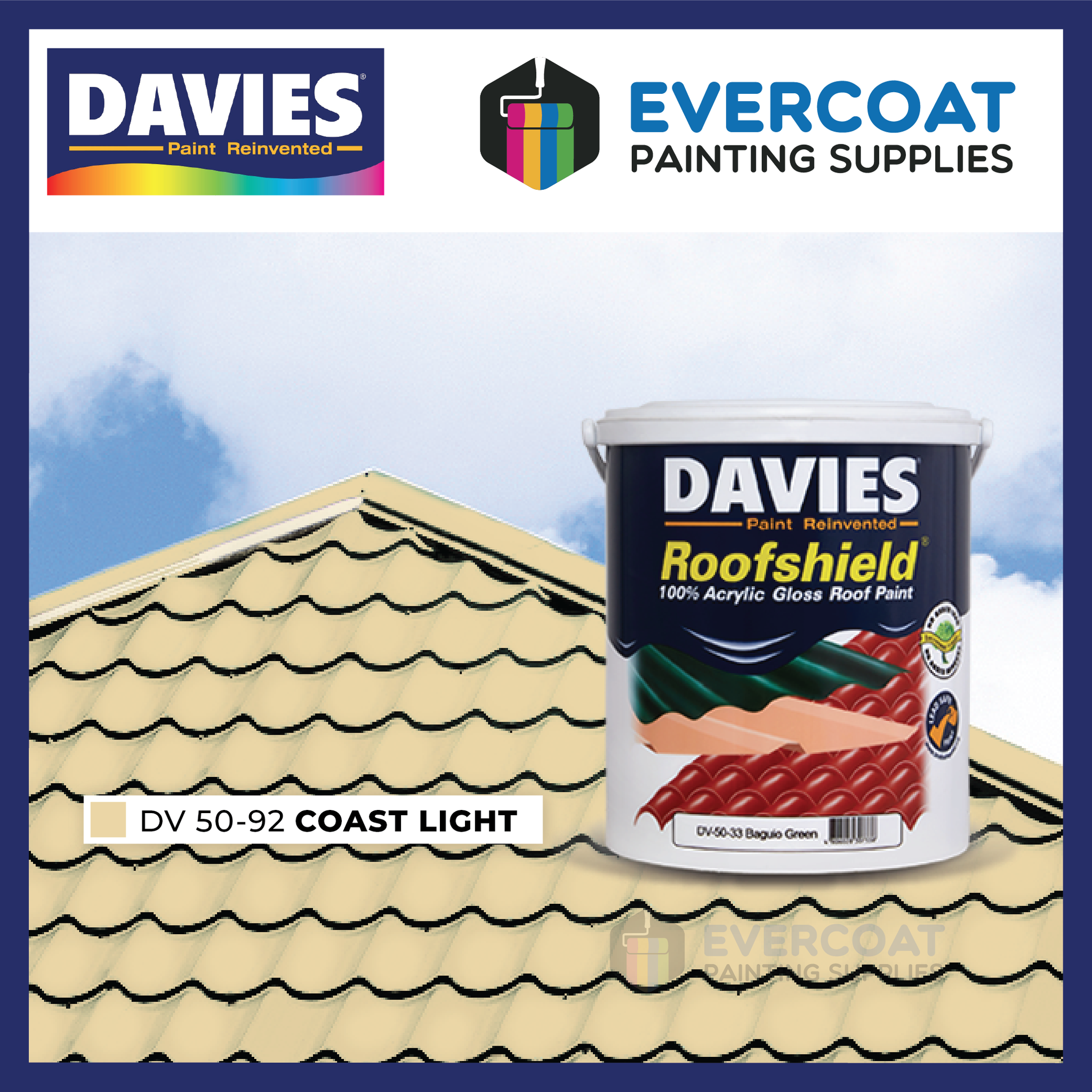 Davies Roofshield® 100% Acrylic Gloss Roof Paint (Whites & Neutrals ...