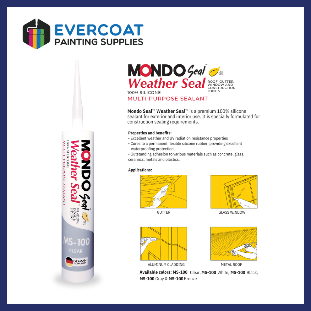 Mondo Weather Seal 100% Silicone Multi-purpose Sealant MS-100 (300ML ...