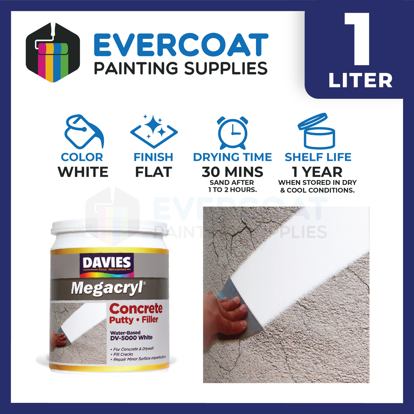 Megacryl® Latex Concrete Putty & Filler (Water-Based) – Evercoat ...